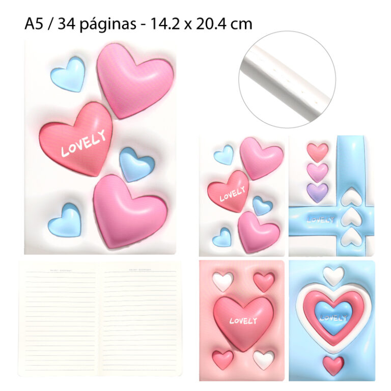 LIBRETA PORTADA "LOVE" - A5 / 34 HOJAS - Xian Zhu